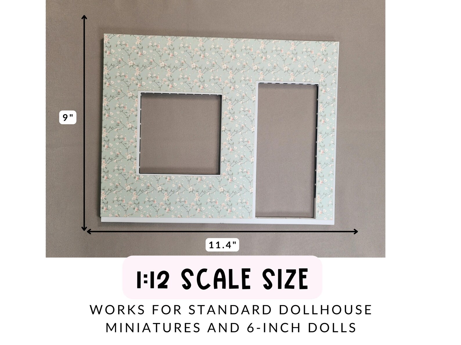 1:12 Scale Wallpaper Blue Trellis Simplicity | Miniature Dollhouse ...