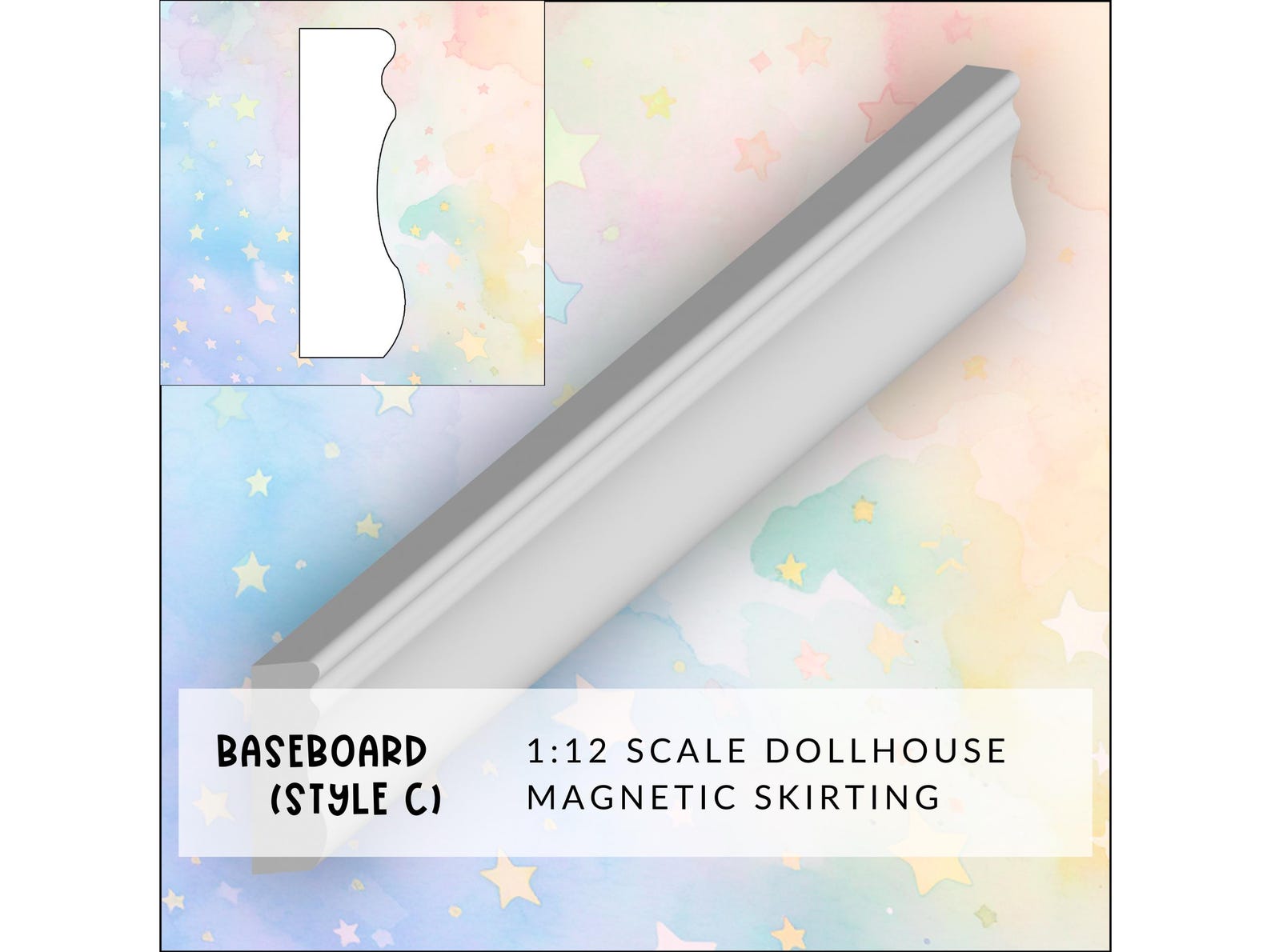 1:12 Scale Baseboard (style C) | Miniature Dollhouse Kit | Room Box ...
