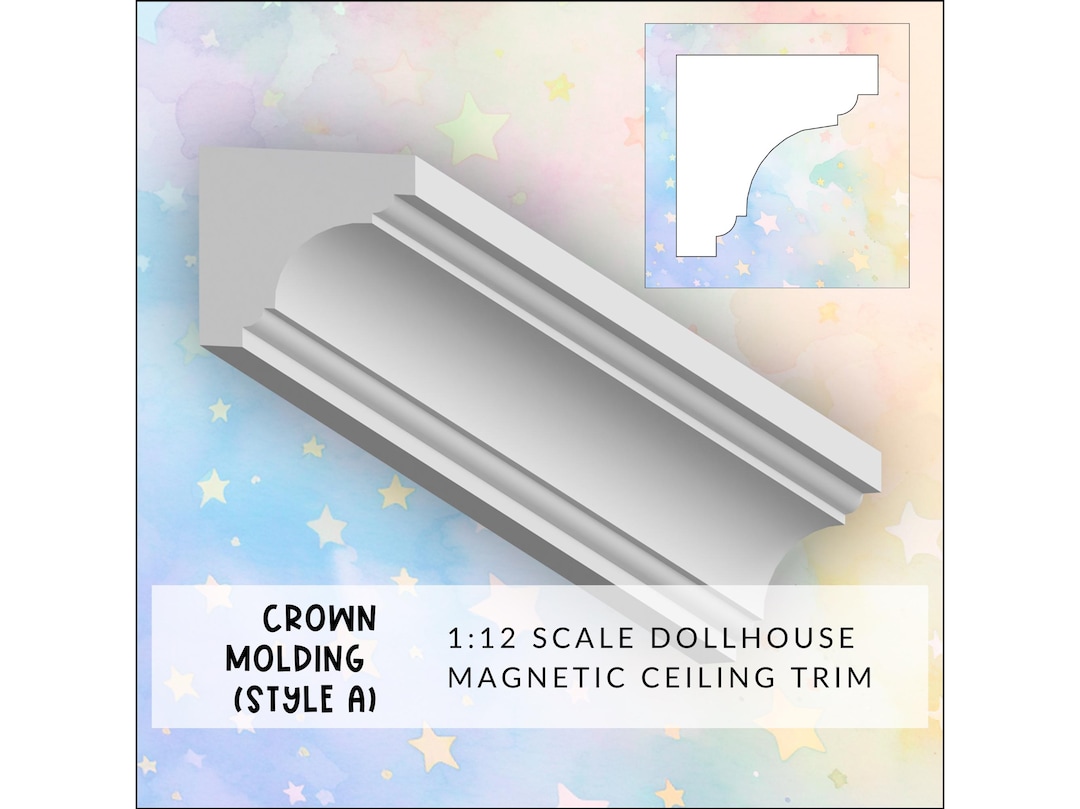 1:12 Scale Crown Molding (style A) | Miniature Dollhouse Kit | Room Box ...