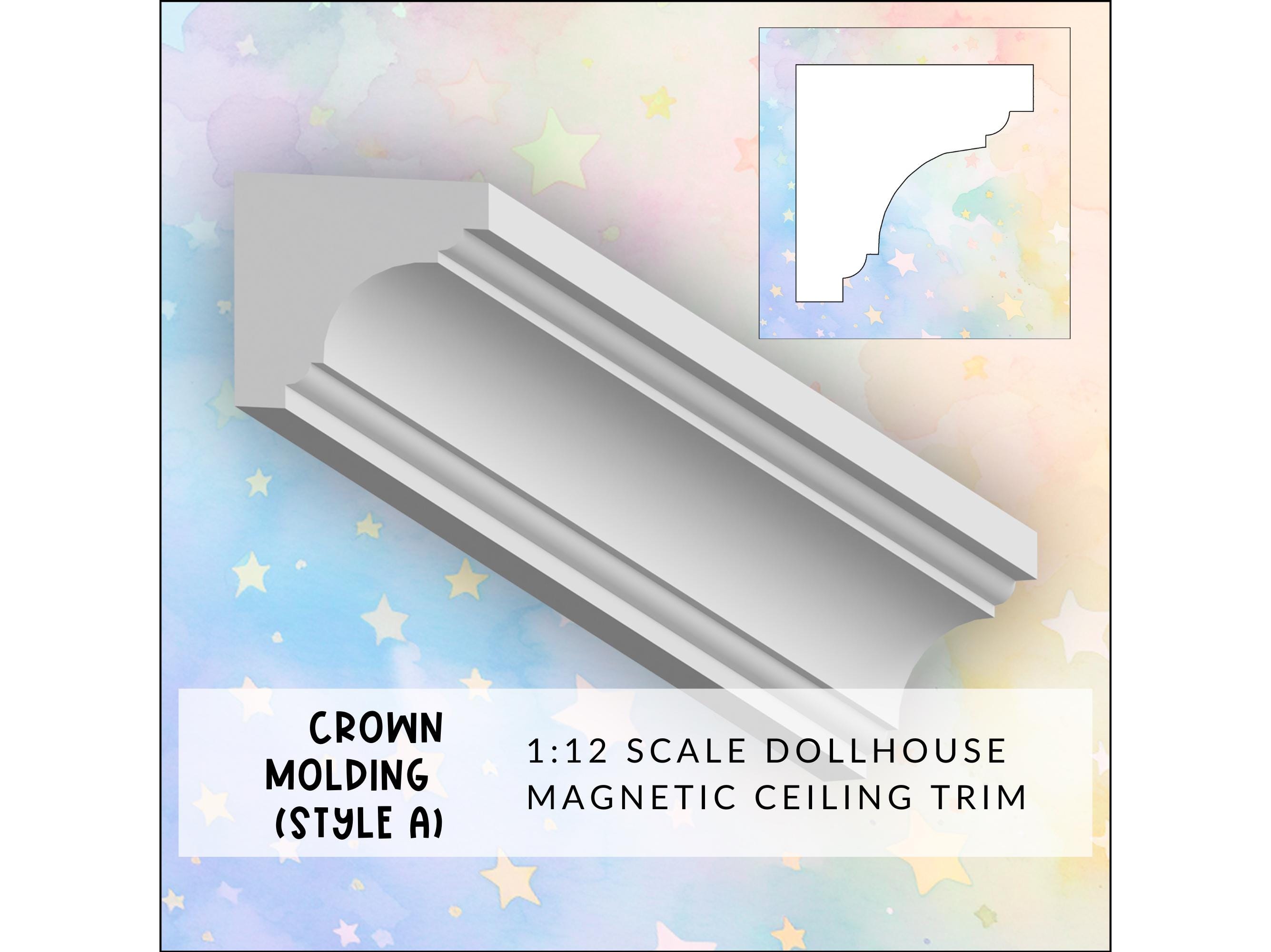 1:12 Scale Crown Molding (style A) | Miniature Dollhouse Kit | Room Box ...