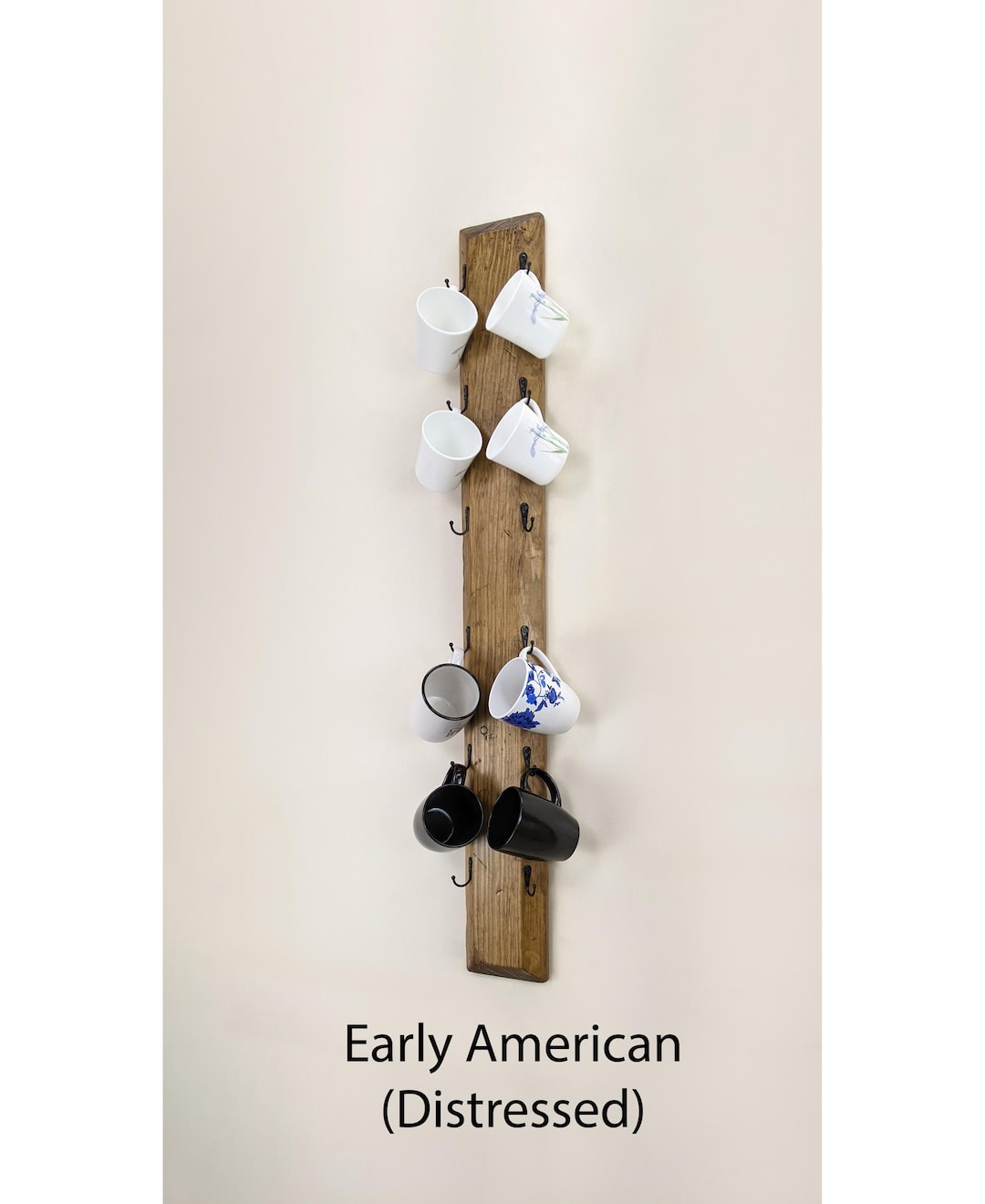 Wall Hanging Beveled Post Mug Rack, Vertical Teacup Display Wall ...