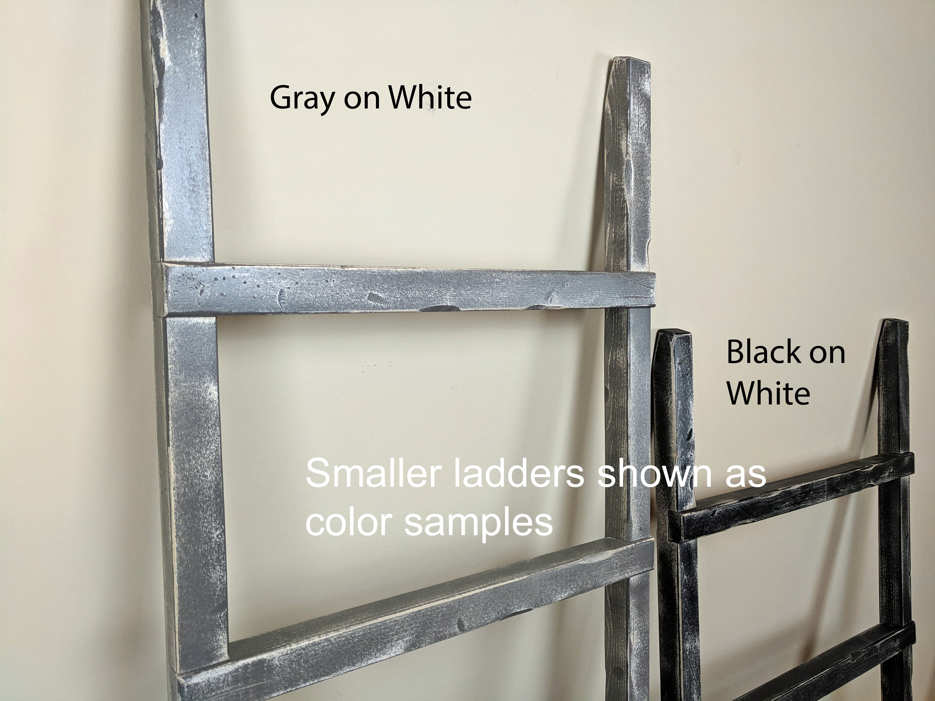 Painted Extra Wide Blanket Ladder, Very Large Farmhouse Quilt Rack ...