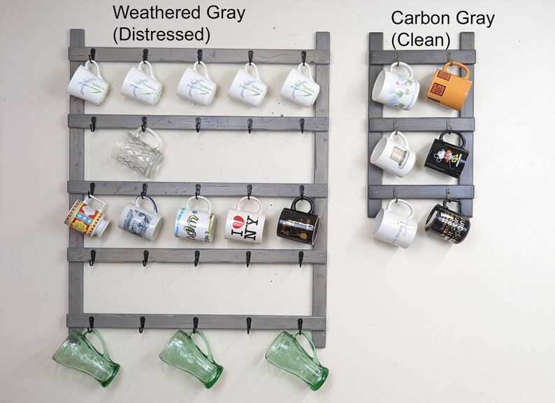 Coffee Mug Ladder Rack Decorative Cup Display Distressed - Etsy