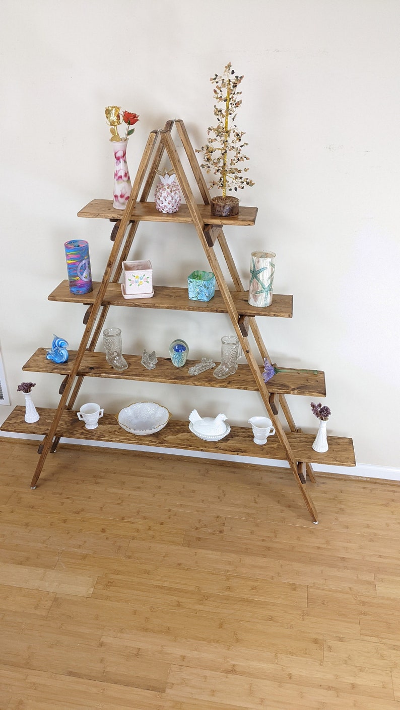 Step Ladder Shelf Ladder Knick Knack Display Rustic - Etsy