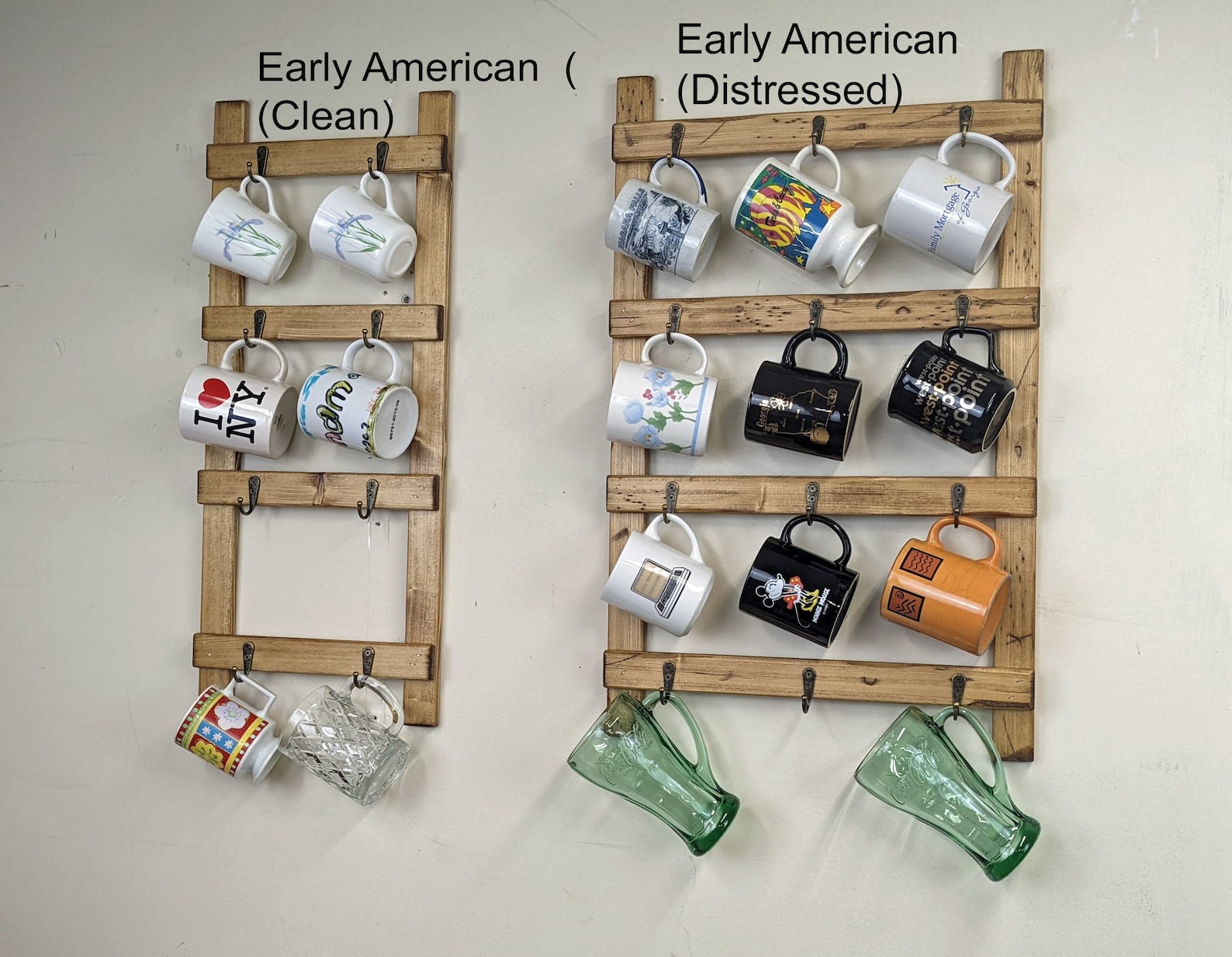 Coffee Mug Ladder Rack Decorative Cup Display Distressed - Etsy