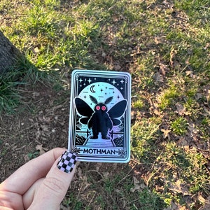 Mothman Tarot Card Sticker - Holographic Cryptid Decal for Water ...
