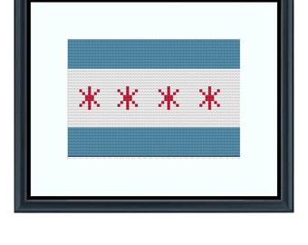 PATTERN Chicago Flag Cross Stitch Instant Download PDF Pattern - Etsy