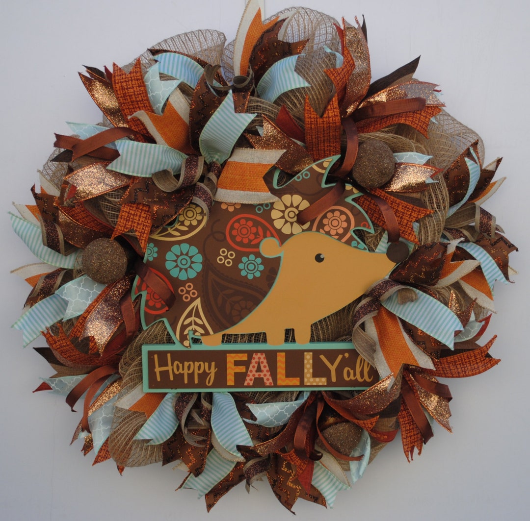 Happy Fall Y'all Wreath, Fall Wreath, Autumn Wreath, Deco Mesh Fall ...