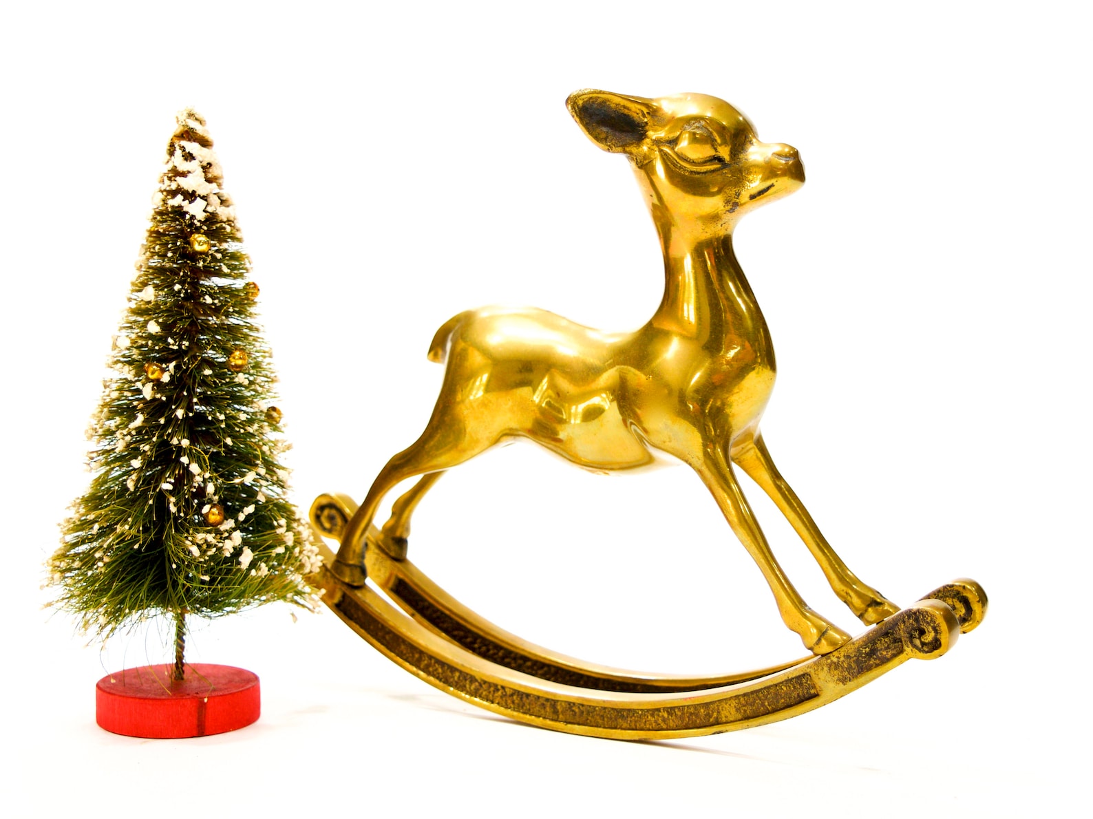 VINTAGE: Solid Brass Rocking Reindeer Figurine Brass - Etsy