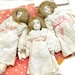 VINTAGE: 3pcs Porcelain Angel Doll Ornaments Fabric Angel Dolls ...
