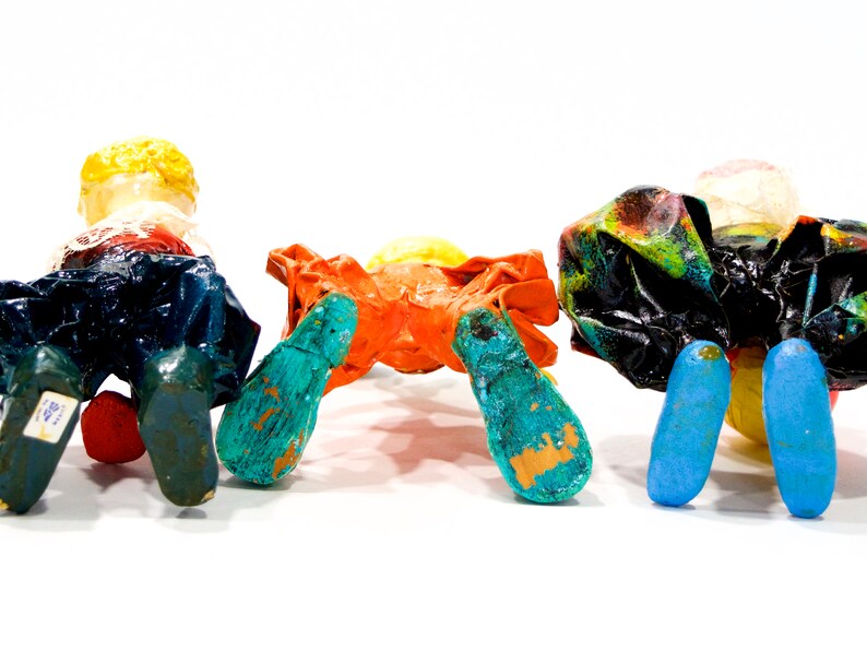 VINTAGE: 3 Mexican Folk Art Paper Mache Clown Colorful Clown | Etsy