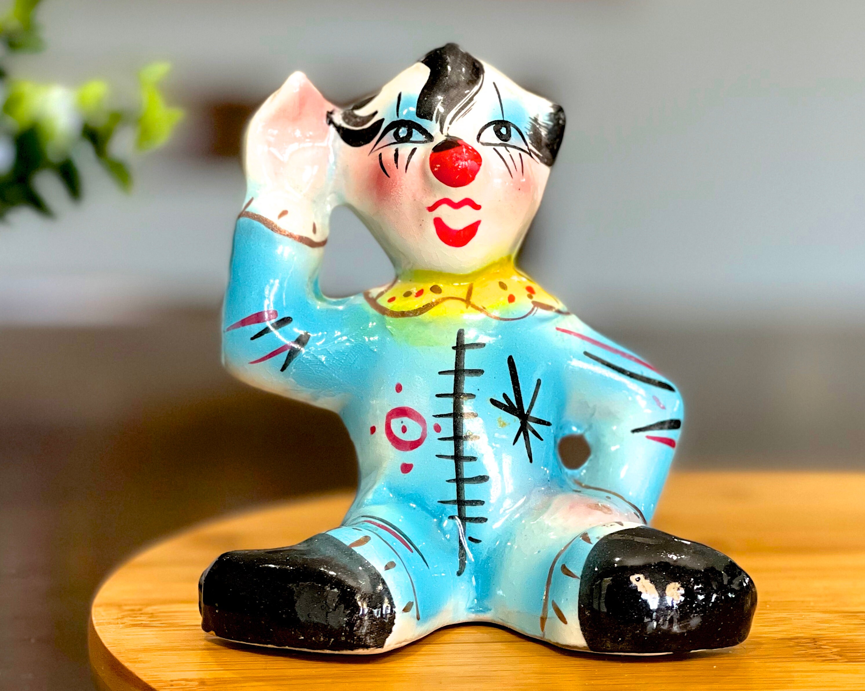 VINTAGE: Ceramic Clown Figurine Handcrafted Hand Painted - Etsy