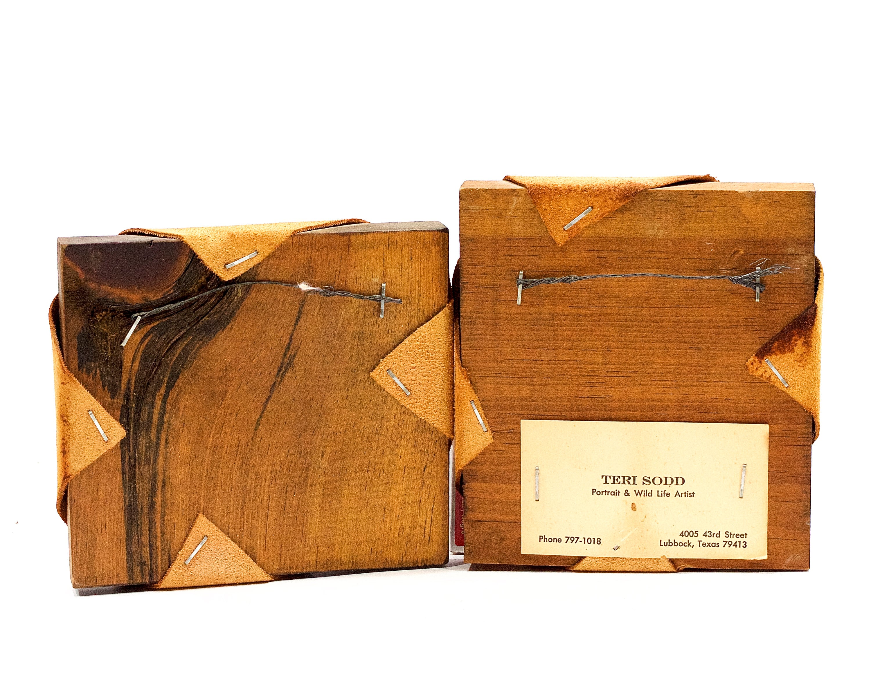 VINTAGE: Tooled Leather & Wood Art by Teri Sodd Native - Etsy