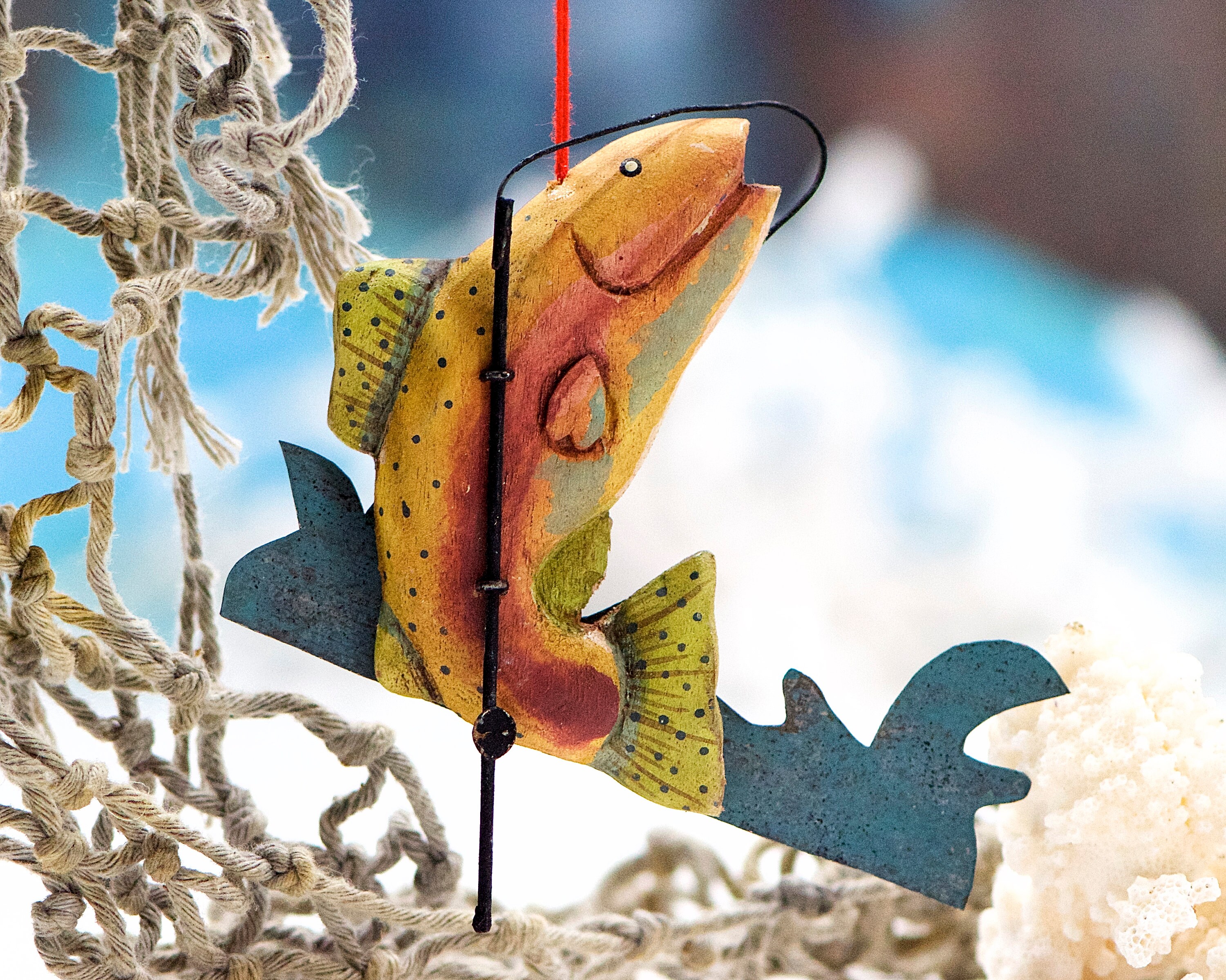VINTAGE: Wooden Fish Ornament - Wood Ornament - Handmade Ornaments ...