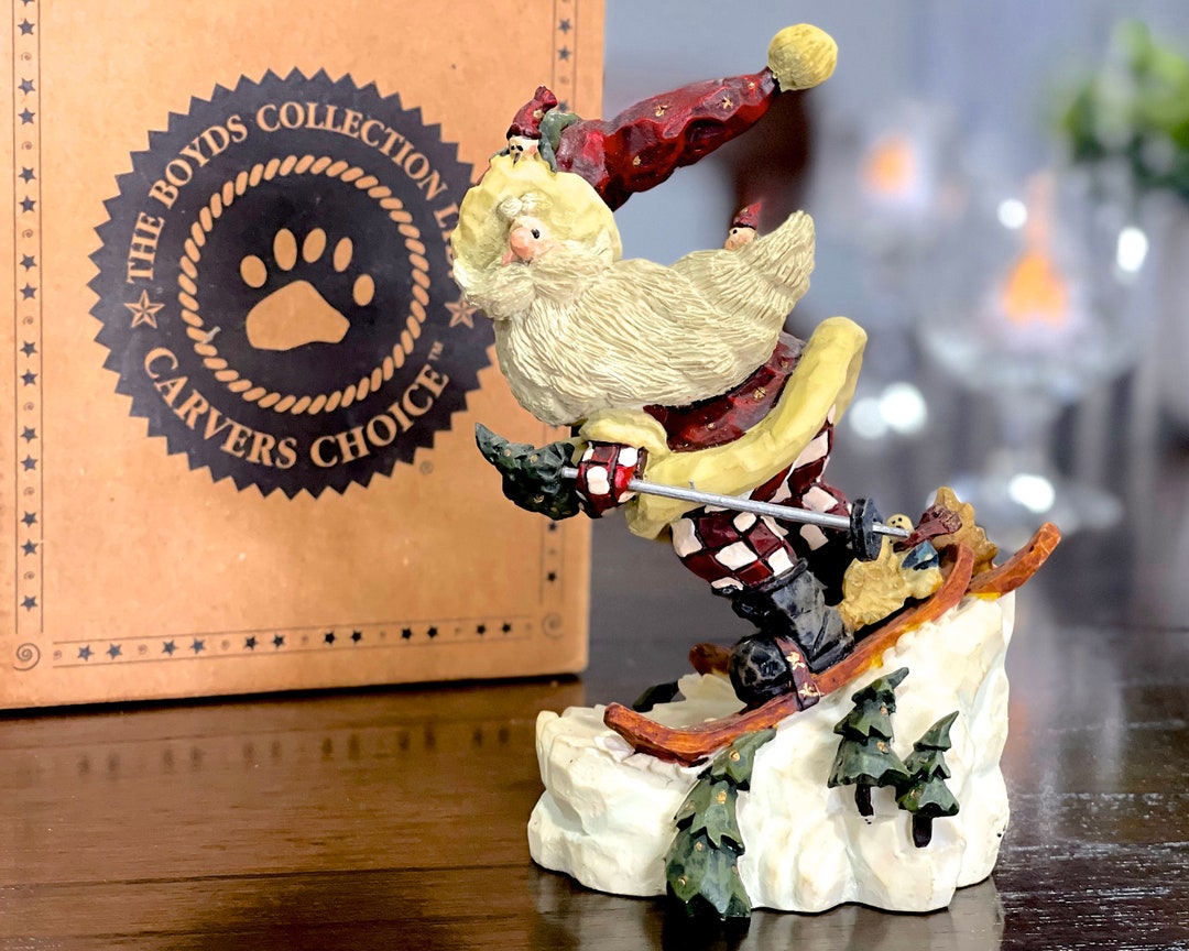 Vintage 1998 Boyds Bears Santa Jr. Skiing Figurine - Etsy