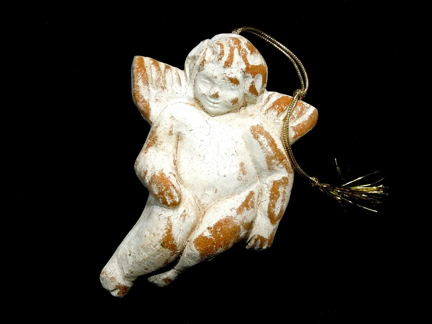 VINTAGE: LARGE Paper Plaster Angel Ornament Tree Ornament | Etsy