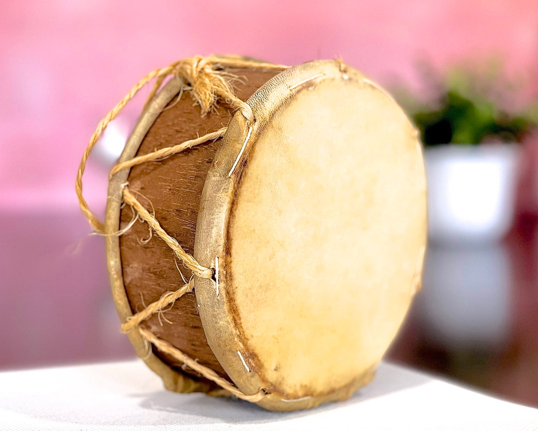 VINTAGE: Small Peruvian Rawhide Drum - Hand Crafted Home Decor ...