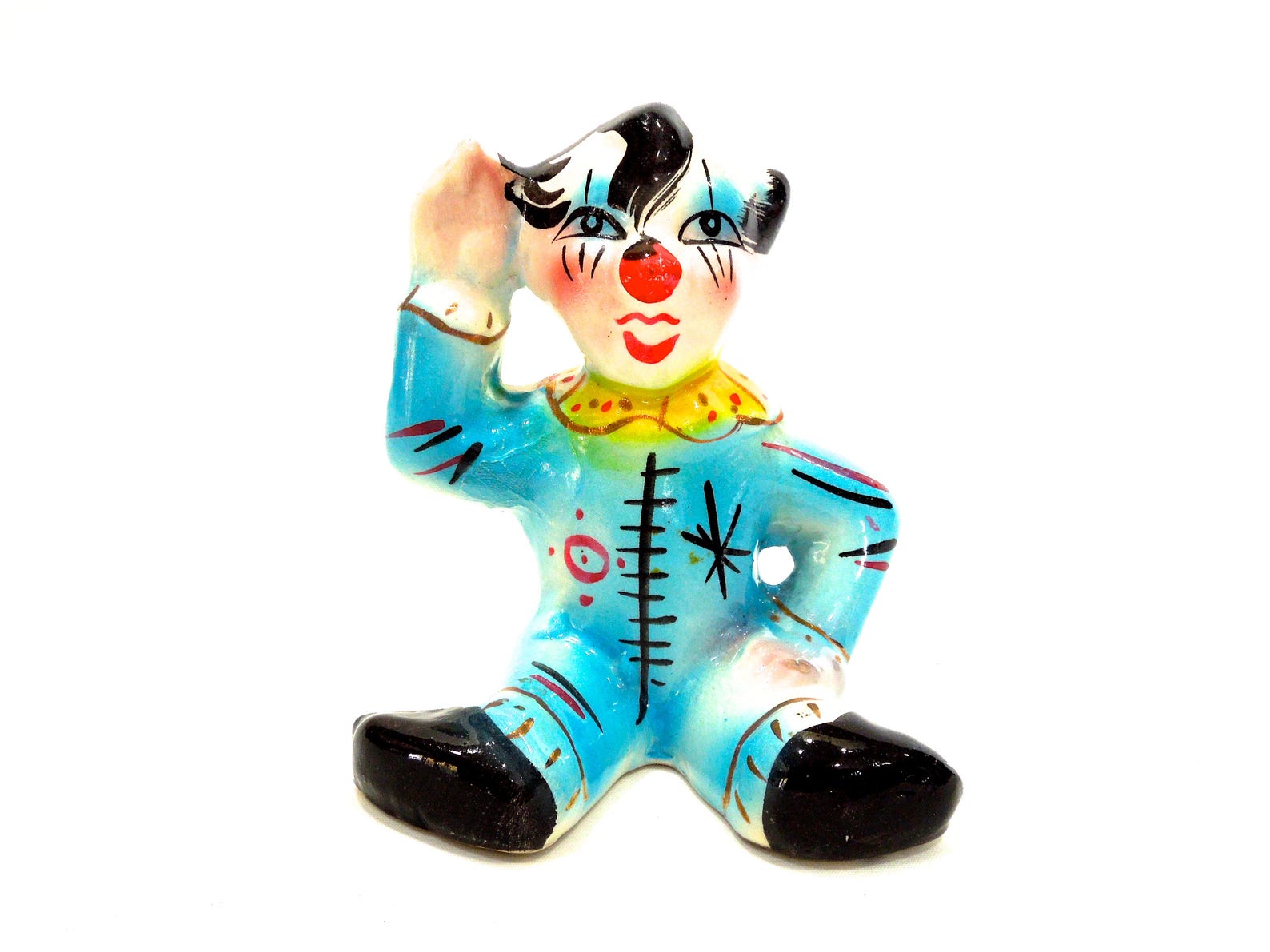 VINTAGE: Ceramic Clown Figurine Handcrafted Hand Painted - Etsy