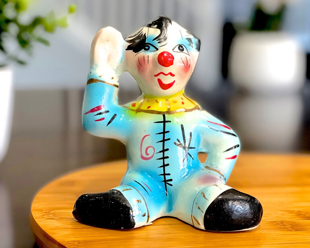 VINTAGE: Ceramic Clown Figurine Handcrafted Hand Painted Gift Idea SKU ...