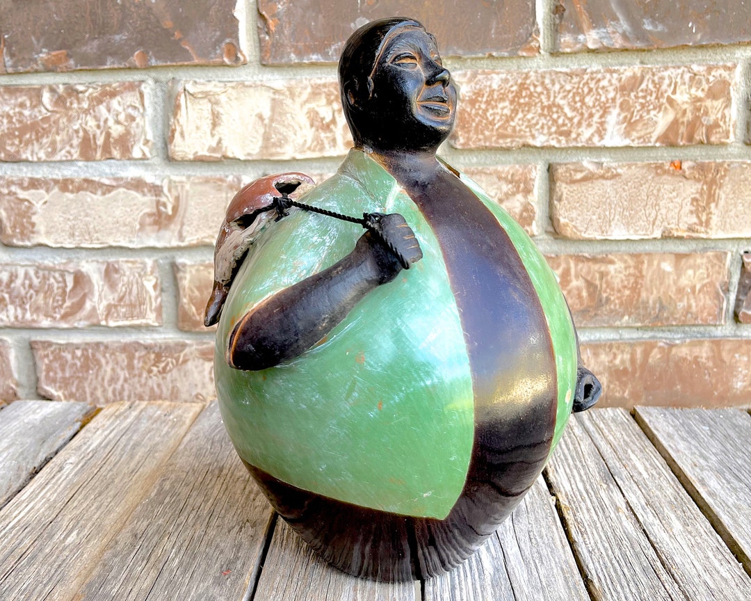 VINTAGE: 11" - Large Authentic Chulucanas, PERU Handmade Clay Pottery ...