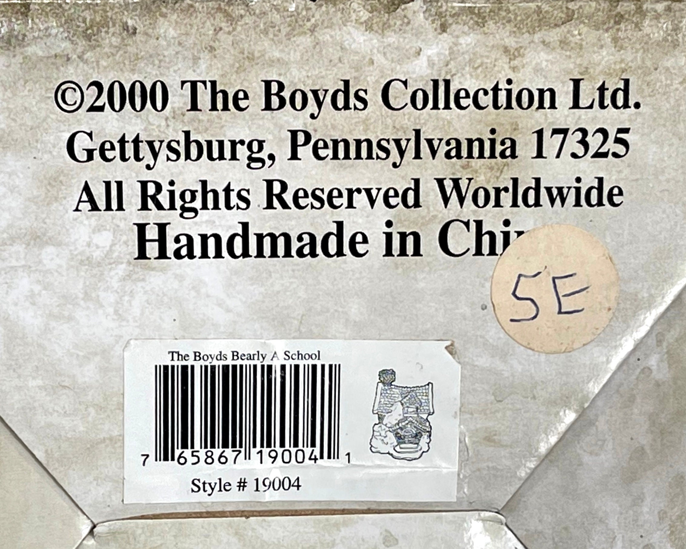 Vintage Boyds Bears Town Village: "boyds Bearly A School" Figurine ...