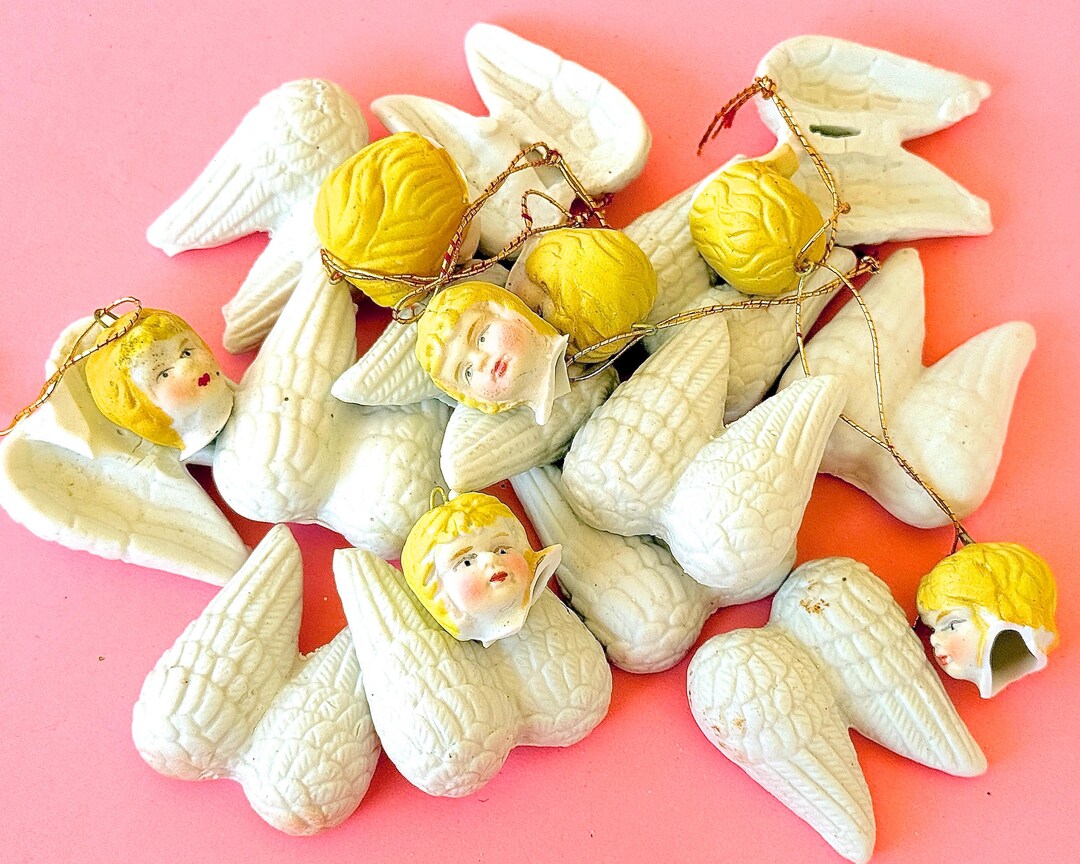 VINTAGE: 20pcs - Porcelain Angel Bits and Pieces - Head and Wings ...