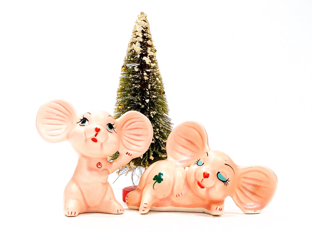 VINTAGE: 2 Ceramic Mice - Mice Set - Handcrafted - Hand Painted - Gift ...