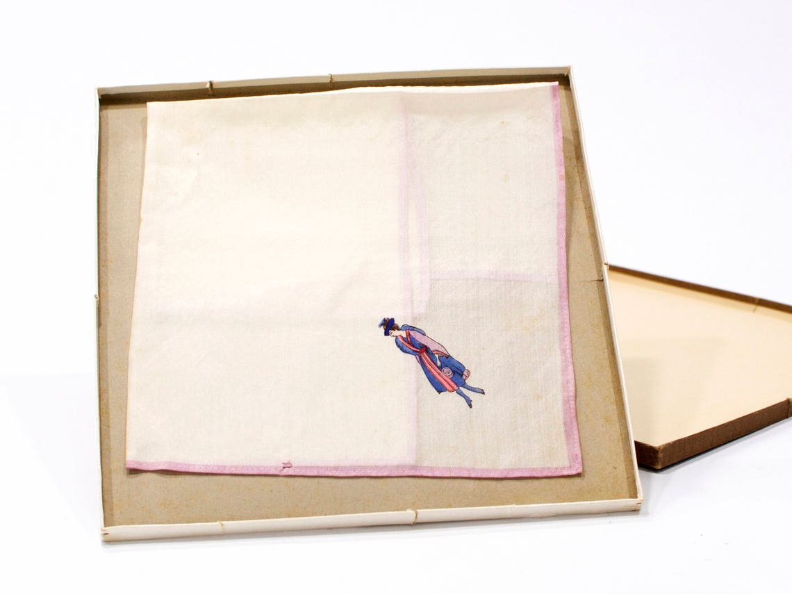 VINTAGE: 4pc Handkerchiefs With Box French Handkerchief | Etsy