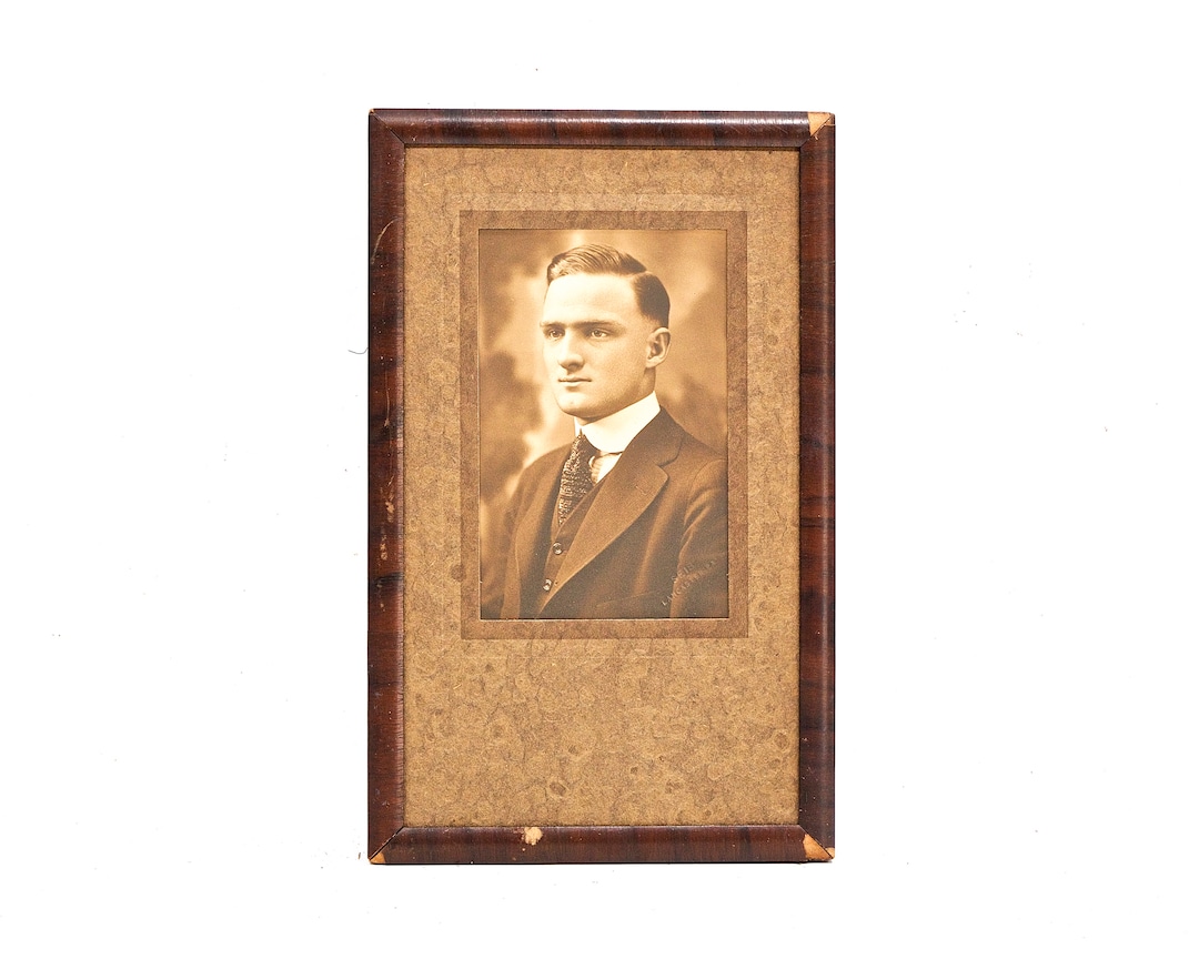 ANTIQUE: Old Photograph Wood Frame - Wall Frame - Man Photograph - SKU ...