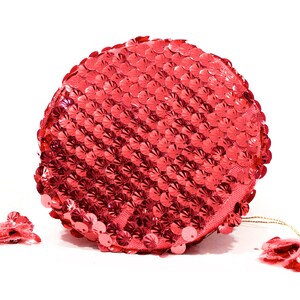 VINTAGE: Sequined Gift Bag Pouch Gift Bags Gift Wrapping Pink Bag Made ...