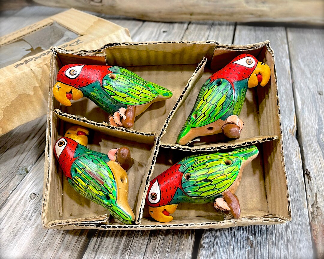 VINTAGE: Peruvian Ocarina Whistle Flute Parrot - Handmade - South ...