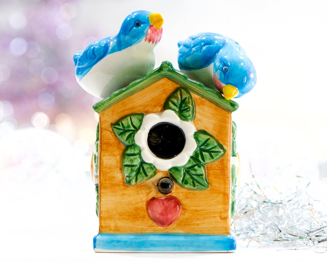 Vintage 1970s Alco Bird House With Blue Bird Salt and Pepper Shakers - Etsy