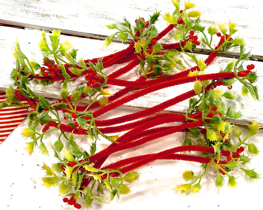VINTAGE: 14pcs Double End Christmas Stems Corsage, Flower Picks ...