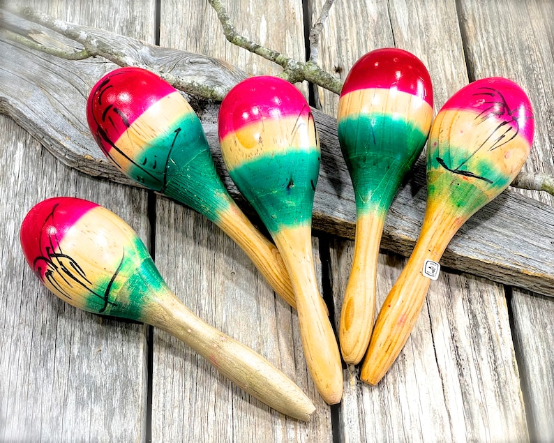 VINTAGE: 5 Mexican Handmade Wooden Maraca Native Maracas - Etsy