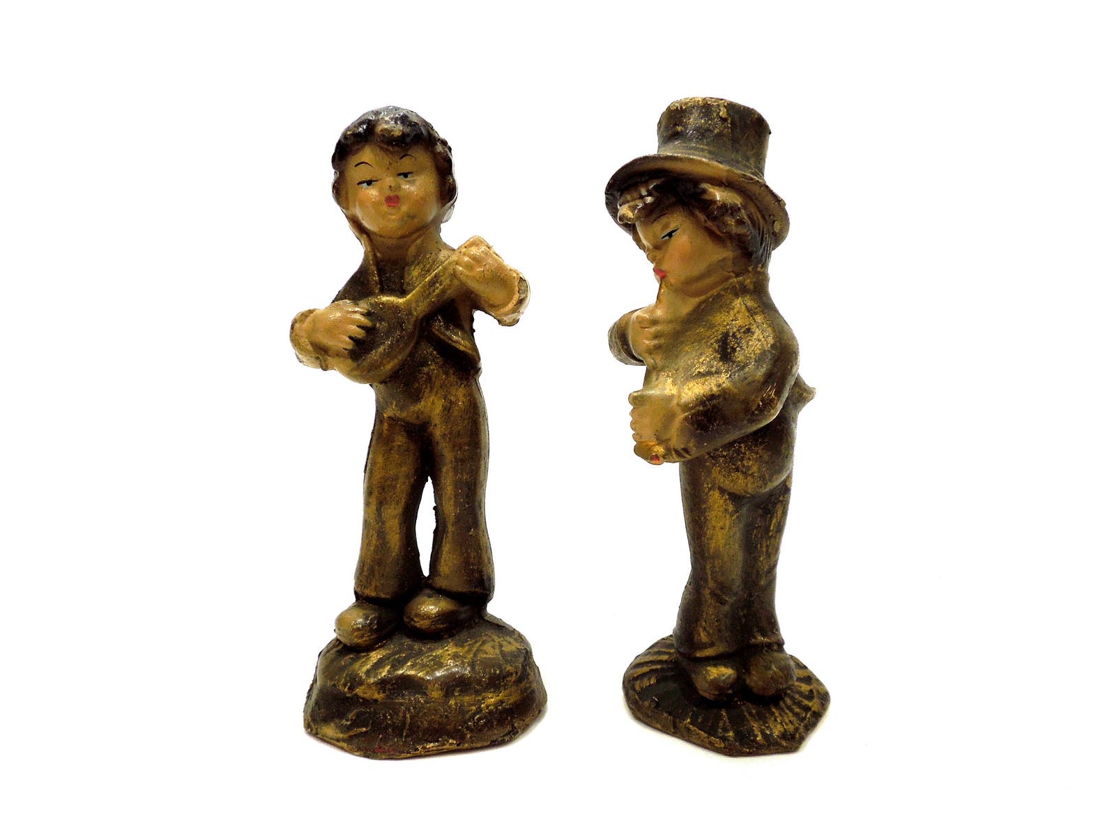 VINTAGE: Old ITALY Plastic Musical Figurine Set Musician | Etsy