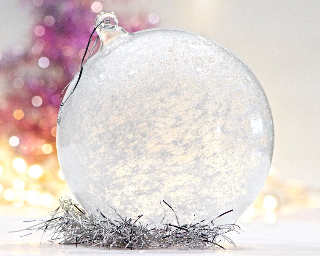 VINTAGE: 6 LARGE Hand Blown Frost Glass Ornament Glass Dangle Ornaments ...