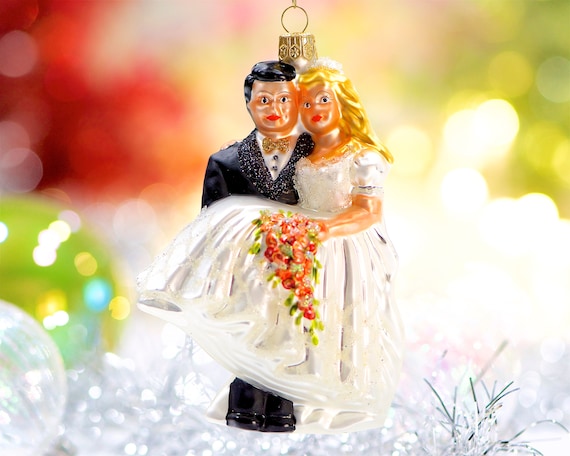 VINTAGE 5 Large Poland Wedding Mercury Ornament Bride and Groom Glass Ornament Impuls Glittery Ornament SKU 30 00008866 Etsy UK