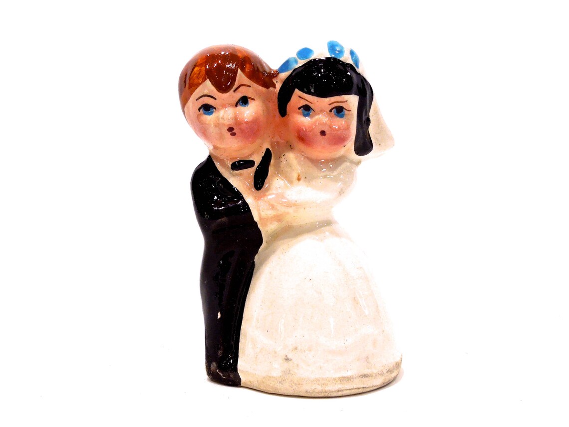 VINTAGE: Ceramic Bride and Groom Figurine Wedding Figurine - Etsy