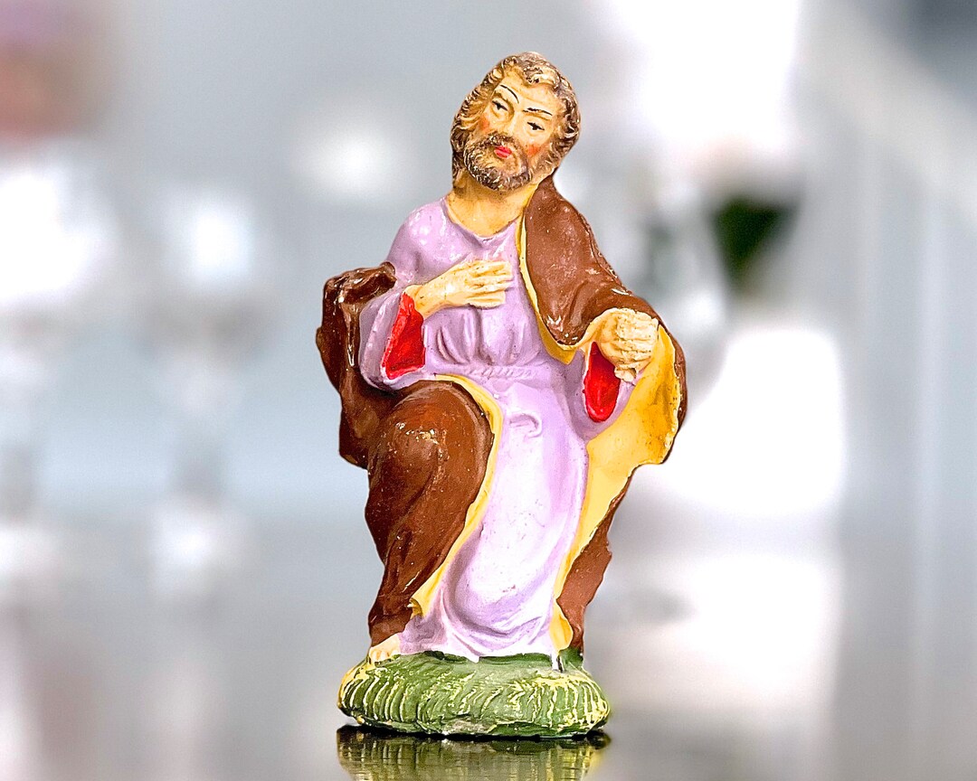 VINTAGE: Italian Chalkware Joseph Figurine - Nativity Figurine ...