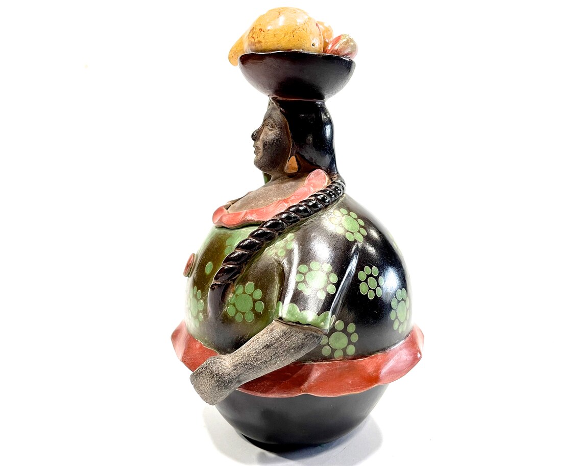 Vintage Chulucanas Pottery: 9" Peruvian Handmade Clay Figure, Signed - Etsy