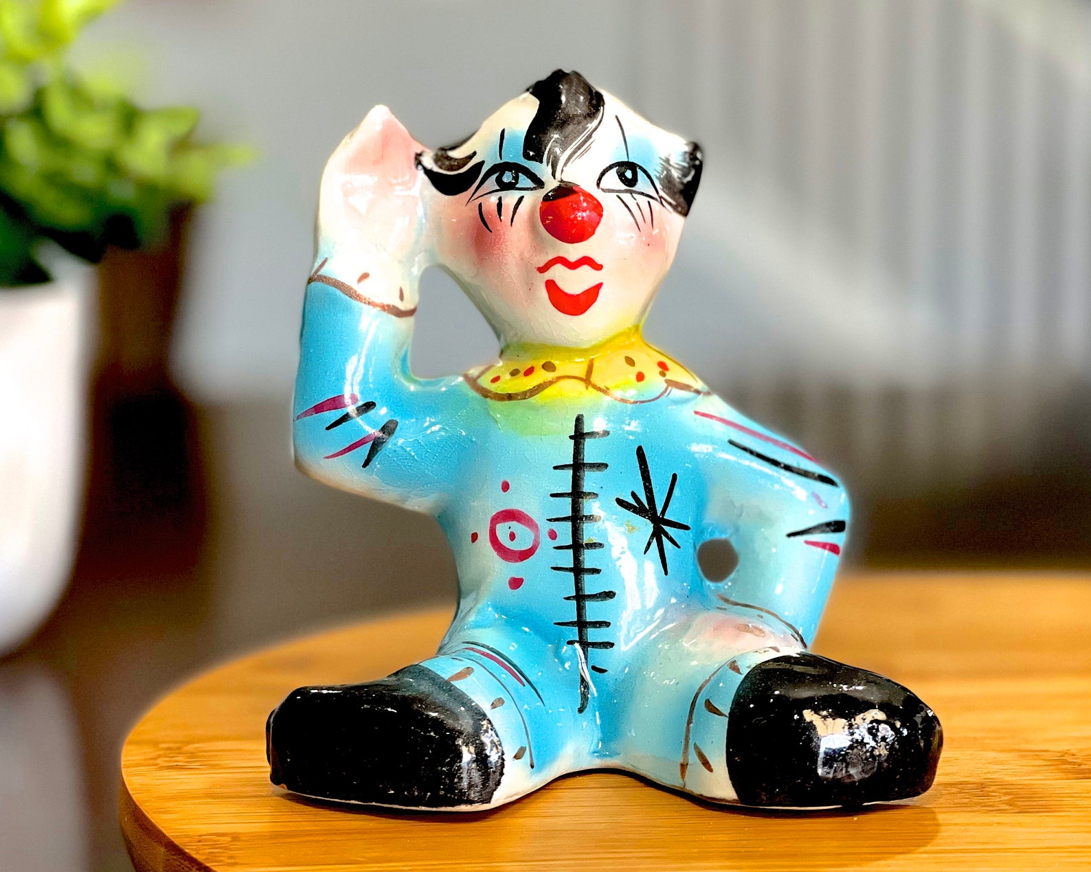 VINTAGE: Ceramic Clown Figurine Handcrafted Hand Painted - Etsy