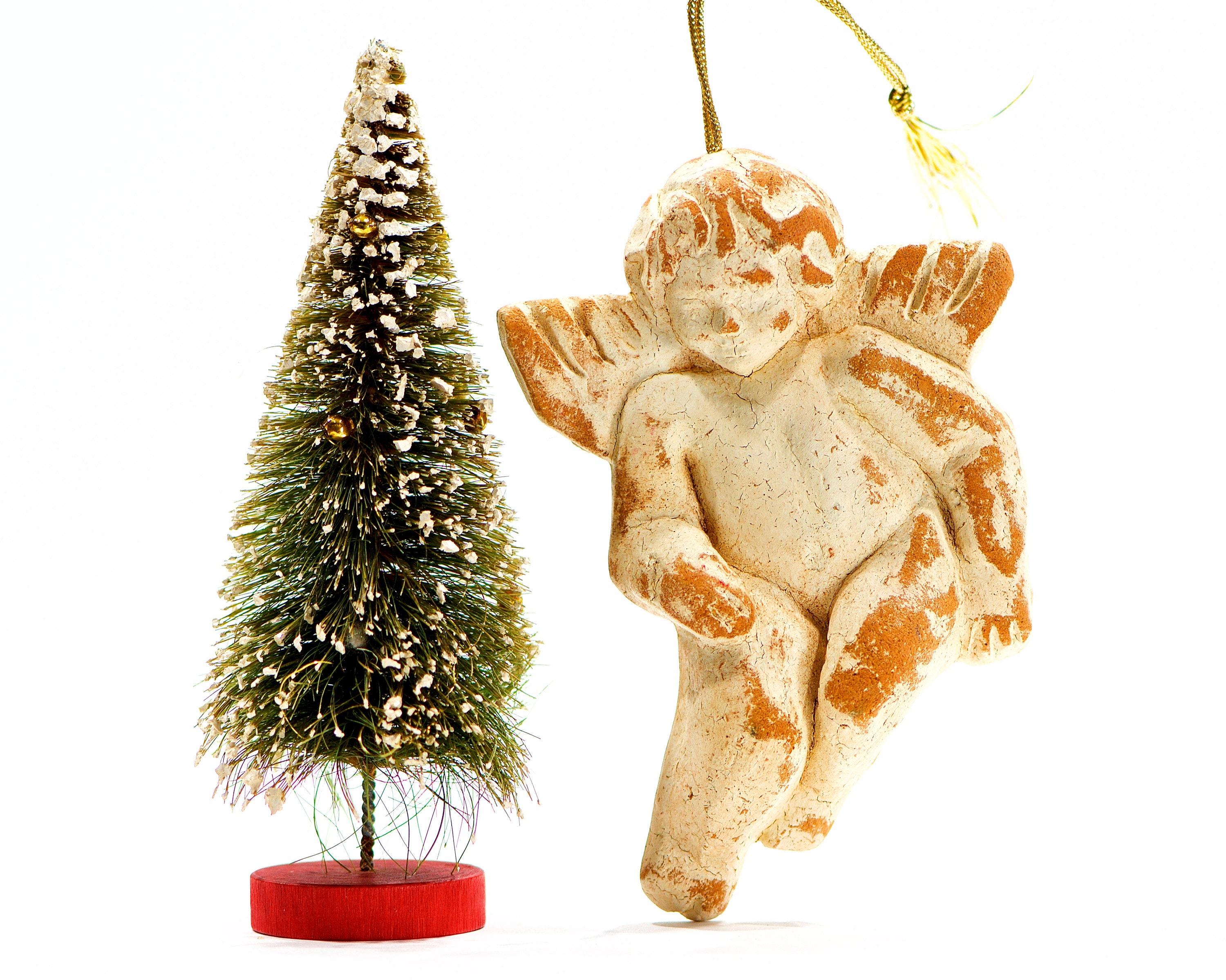 VINTAGE: LARGE Paper Plaster Angel Ornament Tree Ornament | Etsy