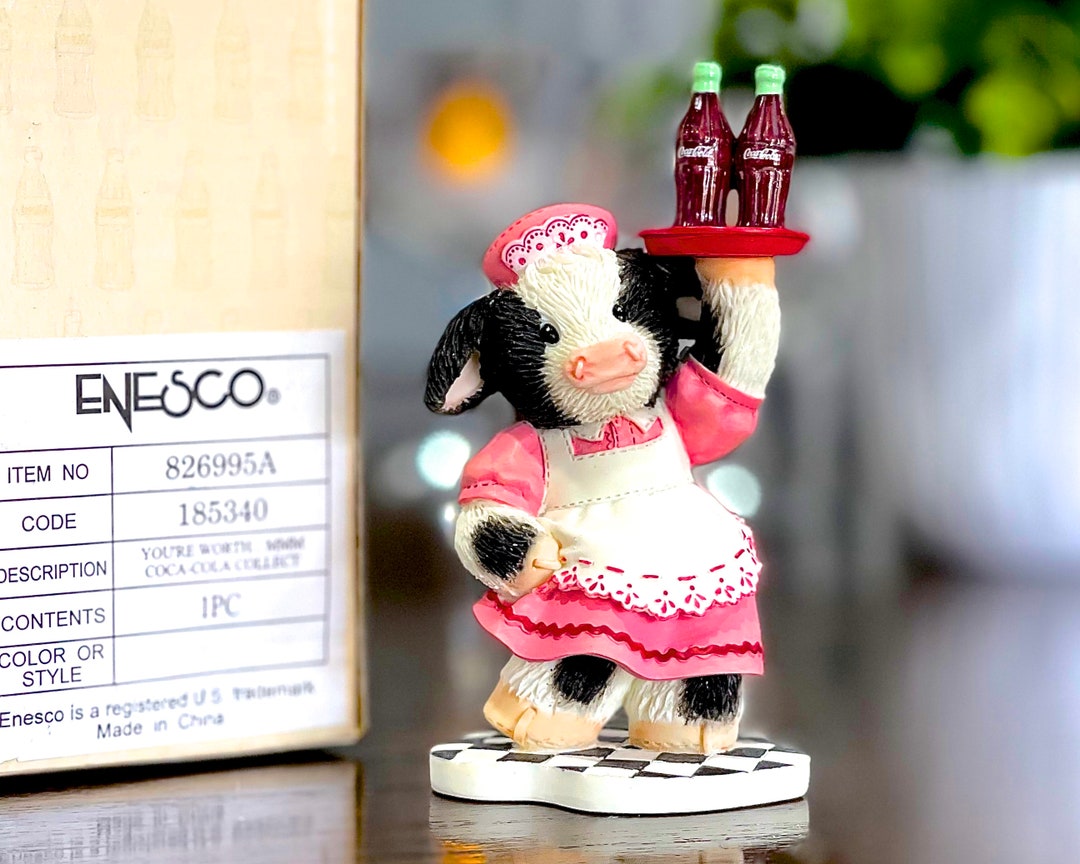 VINTAGE: 1990s - Enesco Mary's Moo Moos Figurine in Box - Coca Cola ...