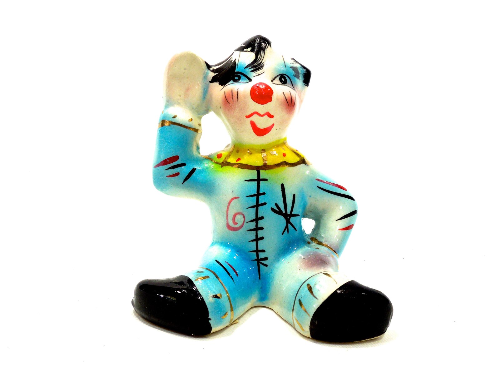 VINTAGE: Ceramic Clown Figurine Handcrafted Hand Painted - Etsy