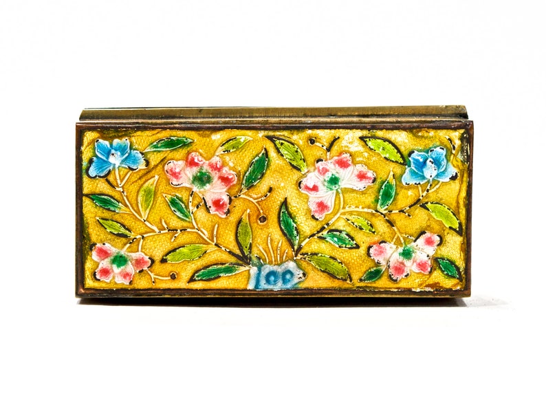 ANTIQUE: Desk Stamp Holder Box Cloisonne Stamp Trinket SKU - Etsy