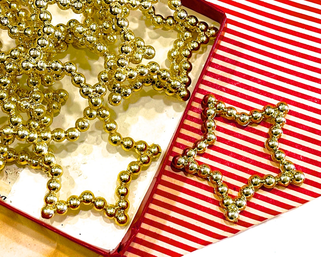 VINTAGE: 14pcs - Gold Metallic Plastic Stars - Holiday Crafts, Corsage ...