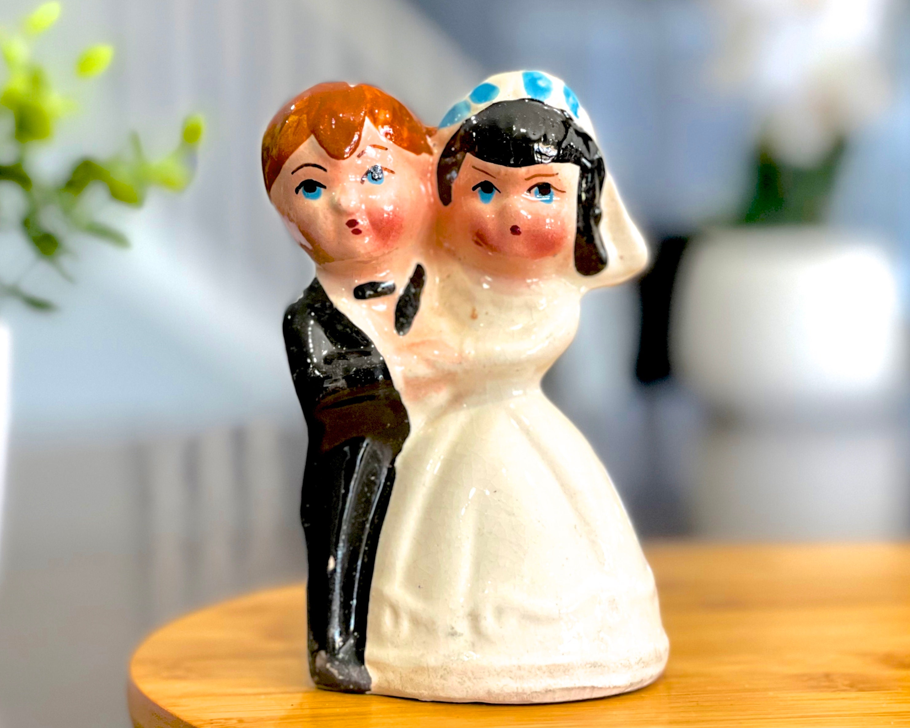 VINTAGE: Ceramic Bride and Groom Figurine Wedding Figurine - Etsy