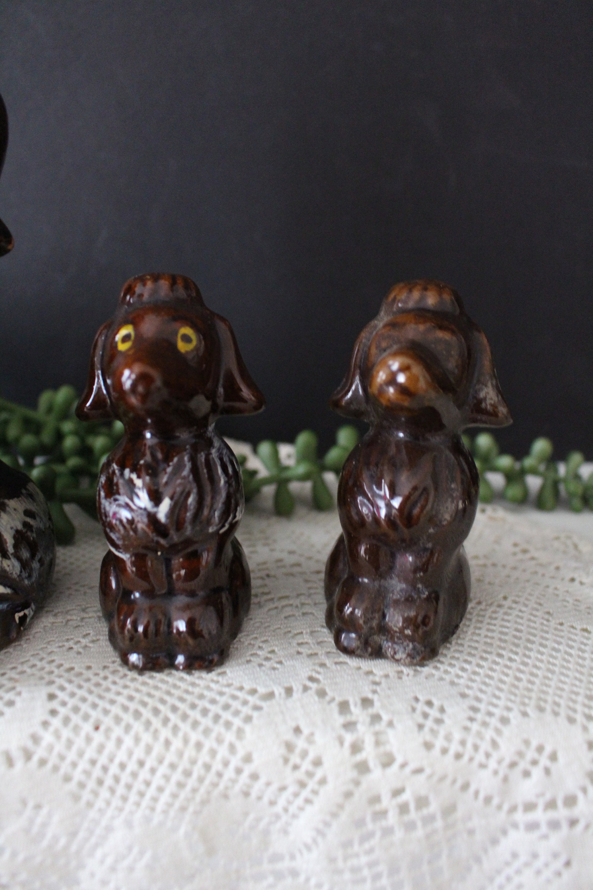 Vintage 1960's Ceramic Poodles Set of 3 Brown and White | Etsy