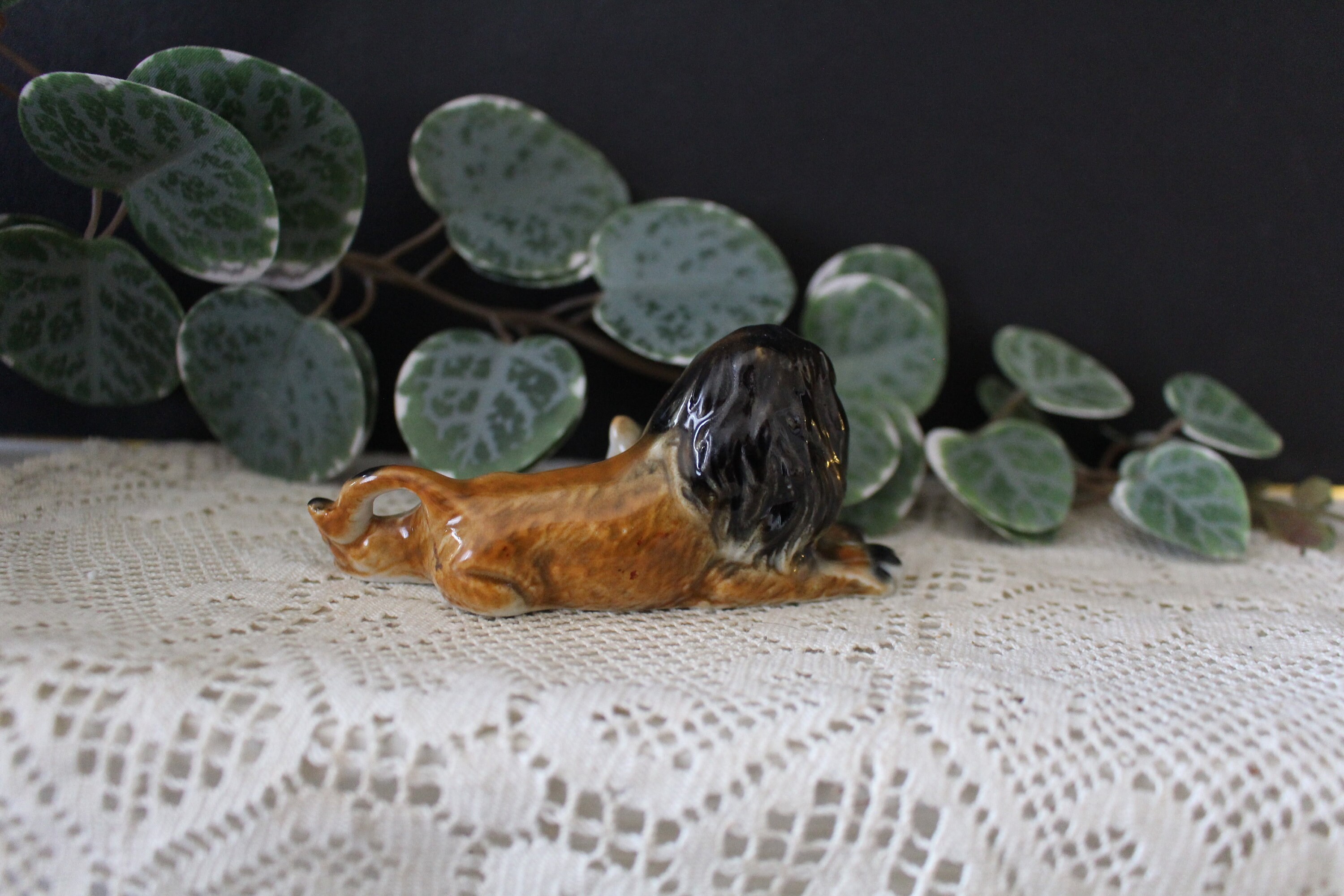 Vintage Lion Figurine Porcelain Luster Lion & Cub Miniature - Etsy