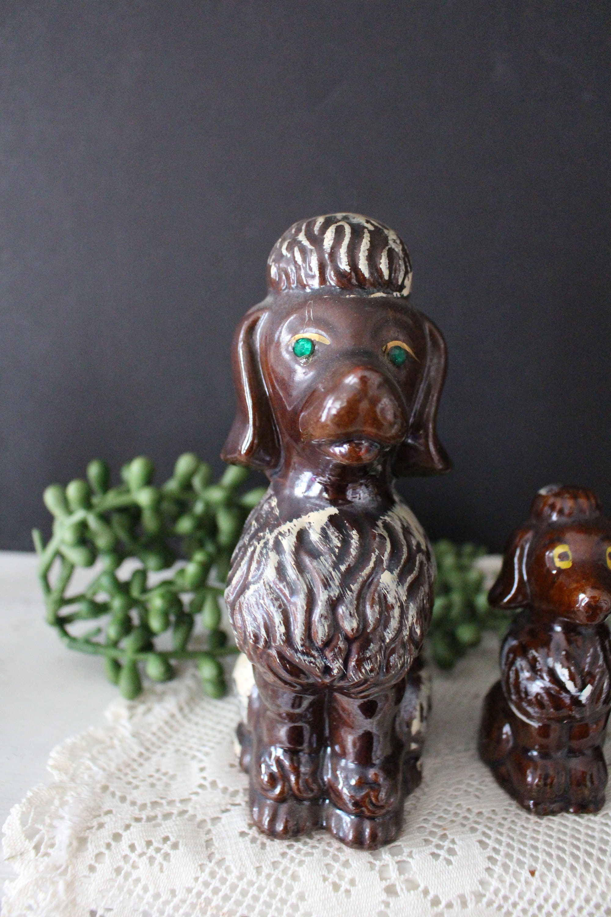 Vintage 1960's Ceramic Poodles Set of 3 Brown and White | Etsy